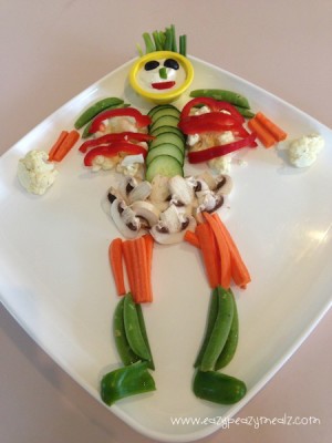 Halloween: Skeleton Veggie Tray - Easy Peasy Meals