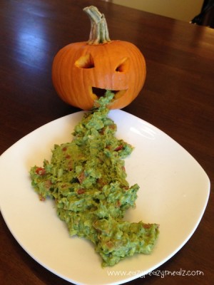 Halloween: Pumpkin Puke Guacamole - Easy Peasy Meals