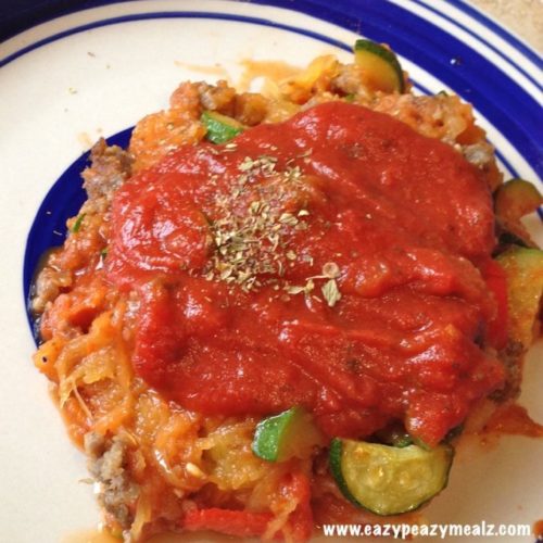 Paleo Spaghetti with Veggie and Meat Sauce - Easy Peasy Meals