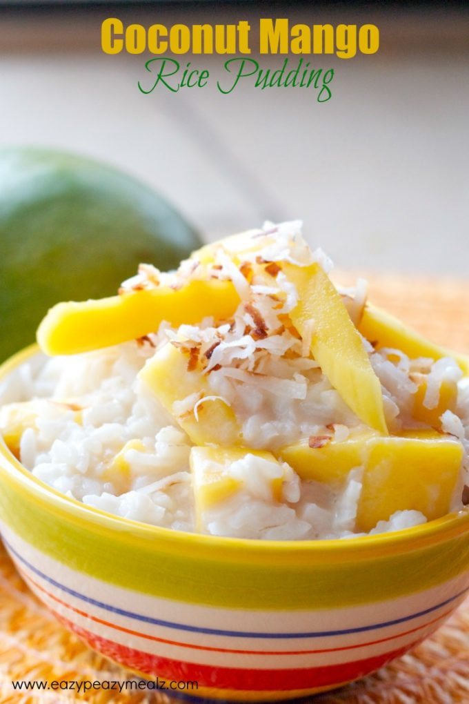 Coconut Mango Rice Pudding (Dairy Free) - Easy Peasy Meals