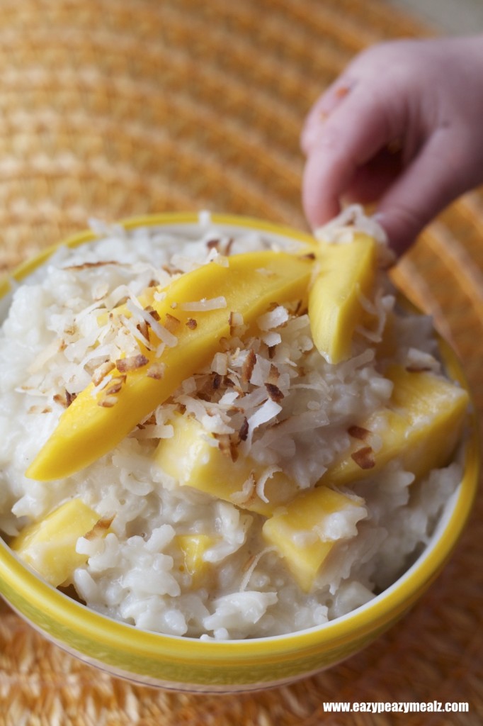 Coconut Mango Rice Pudding (Dairy Free) - Eazy Peazy Mealz