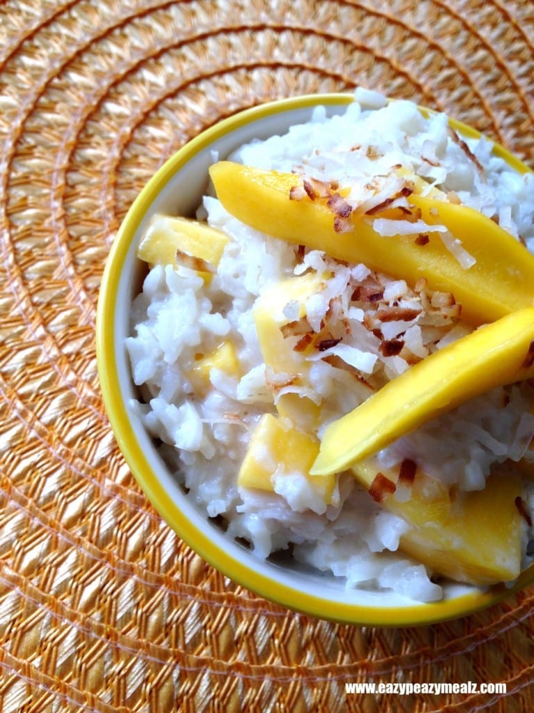 Coconut Mango Rice Pudding (Dairy Free) - Easy Peasy Meals