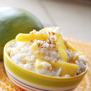 Coconut Mango Rice Pudding (Dairy Free) - Easy Peasy Meals