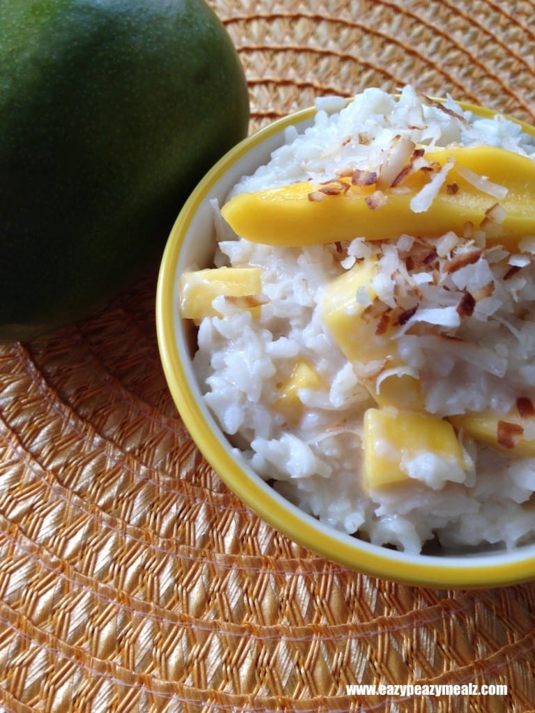 Coconut Mango Rice Pudding (Dairy Free) - Easy Peasy Meals