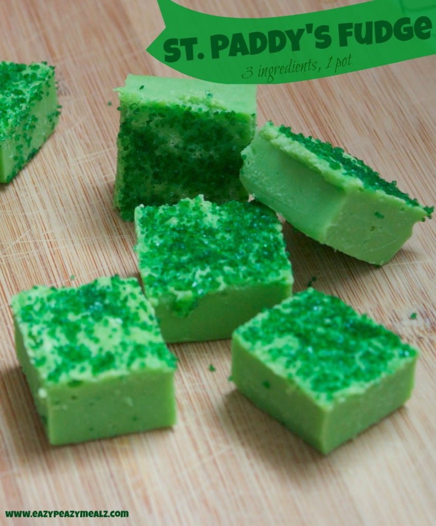 St. Patrick's Day Fudge, 3 ingredients, 1 Pot - Easy Peasy Meals