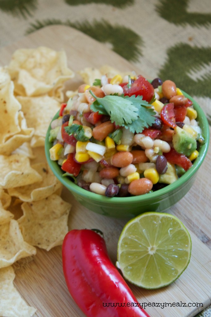 Bean Salsa with Honey Lime Vinaigrette - Easy Peasy Meals