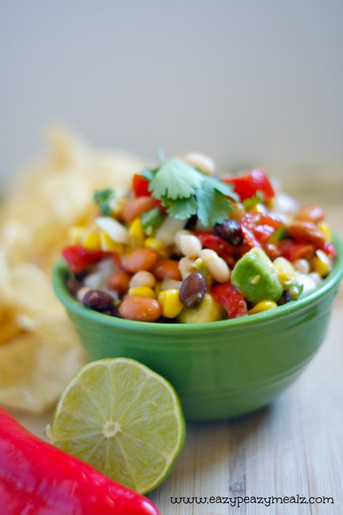 Bean Salsa with Honey Lime Vinaigrette - Easy Peasy Meals