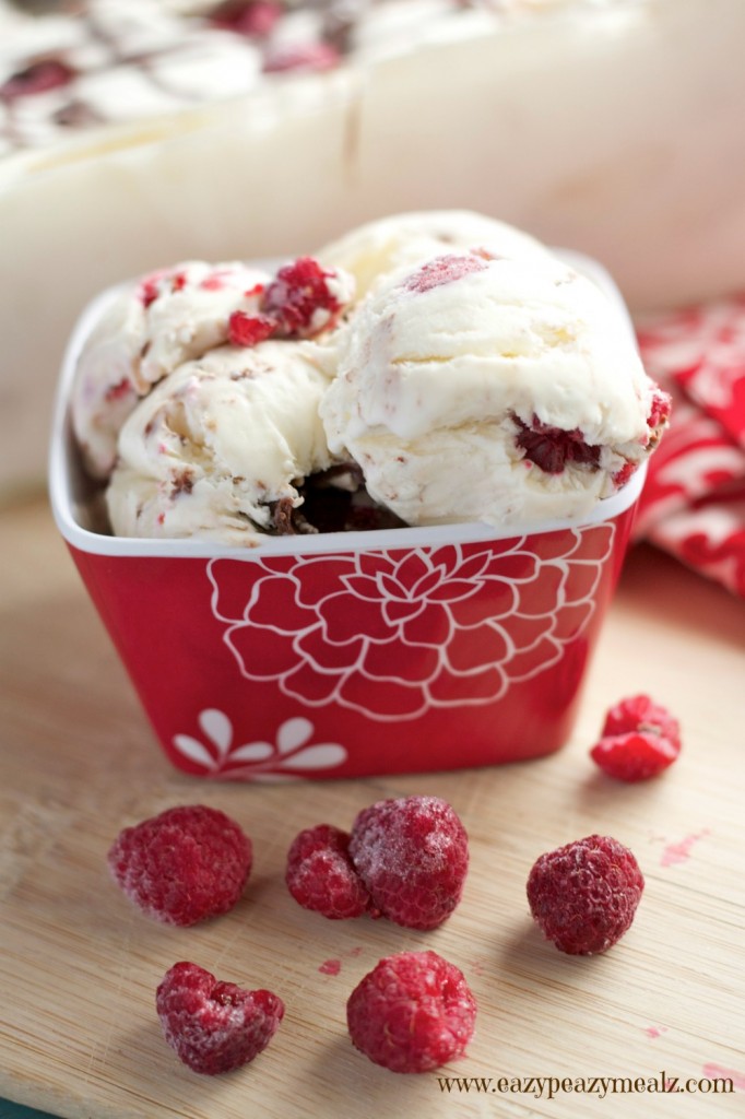 Raspberry Nutella Swirl Ice Cream - Easy Peasy Meals