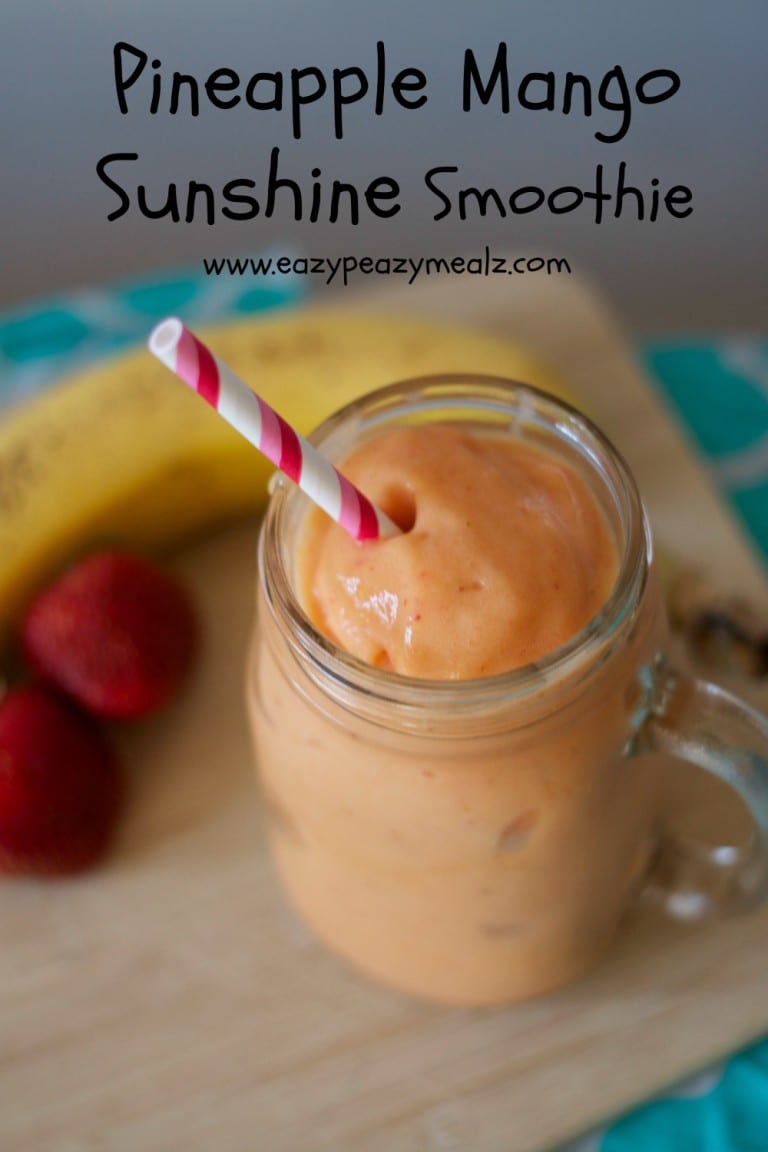 Pineapple Mango Sunshine Smoothie - Easy Peasy Meals