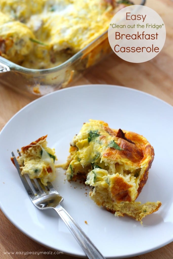 "Clean Out The Fridge" Breakfast Casserole - Easy Peasy Meals