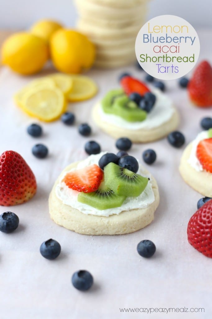 Lemon, Blueberry, Acai Shortbread Tarts - Easy Peasy Meals