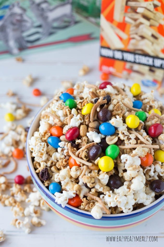 Crunchy Caramel & M&M's® Popcorn Mix - Easy Peasy Meals