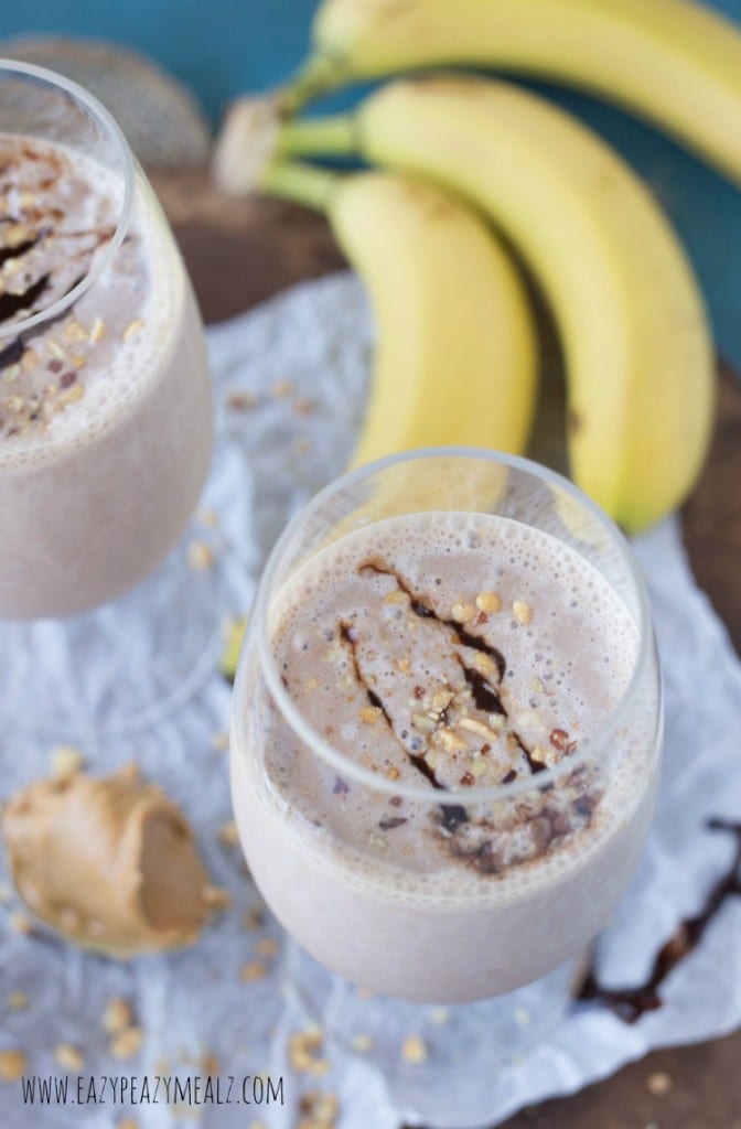Dirty Monkey: Chocolate Peanut Butter Banana Protein Shake - Easy Peasy ...