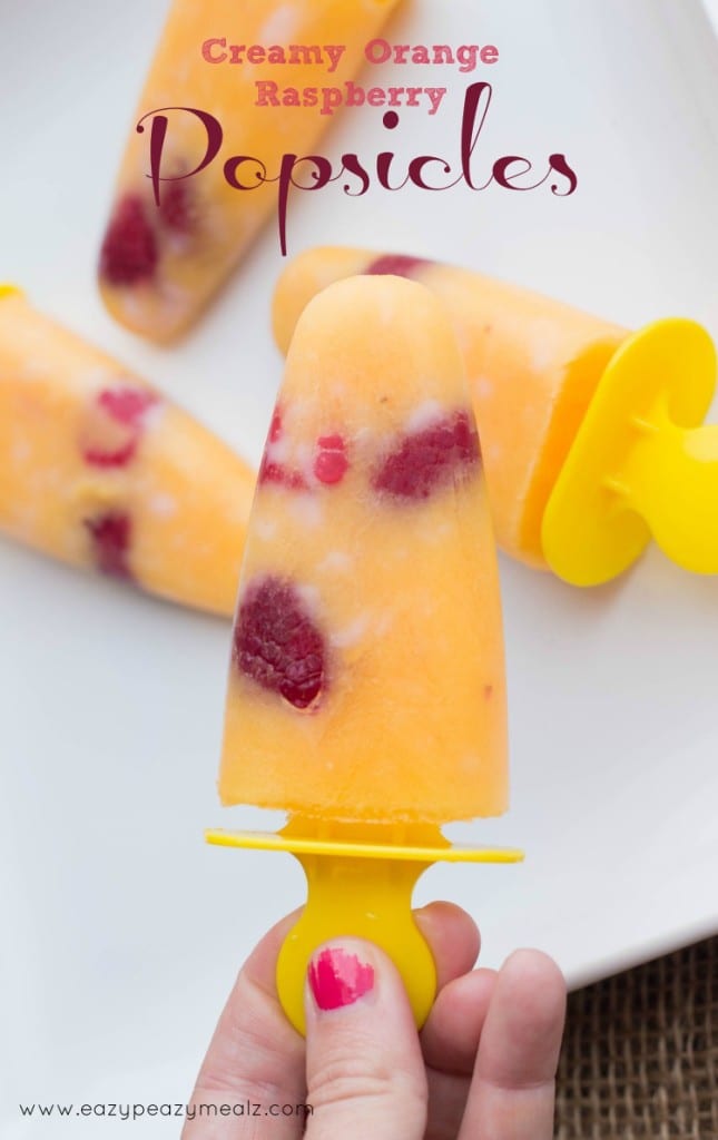 Creamy Orange Raspberry Popsicles - Easy Peasy Meals