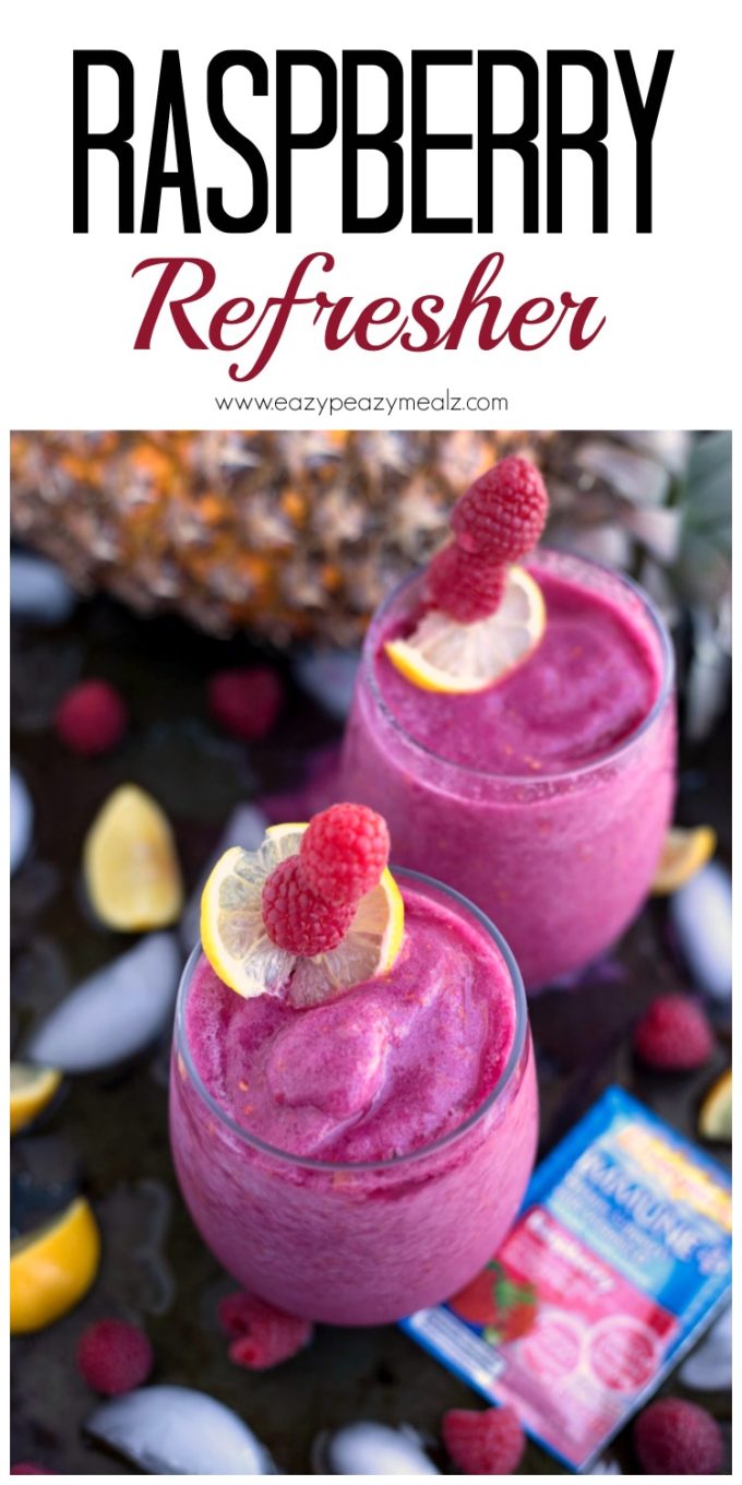 Pineapple Cooler Raspberry Refresher Frozen Drink - Easy Peasy Meals