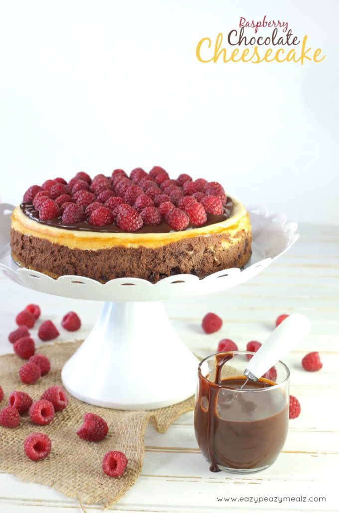 Raspberry Chocolate Ganache Cheesecake - Easy Peasy Meals