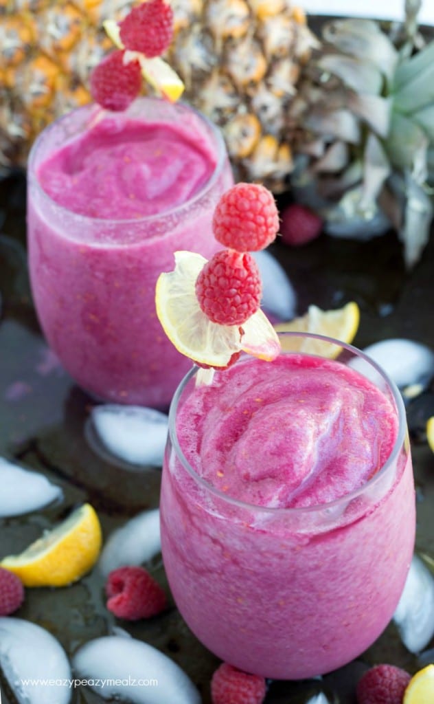 Pineapple Cooler Raspberry Refresher Frozen Drink - Easy Peasy Meals