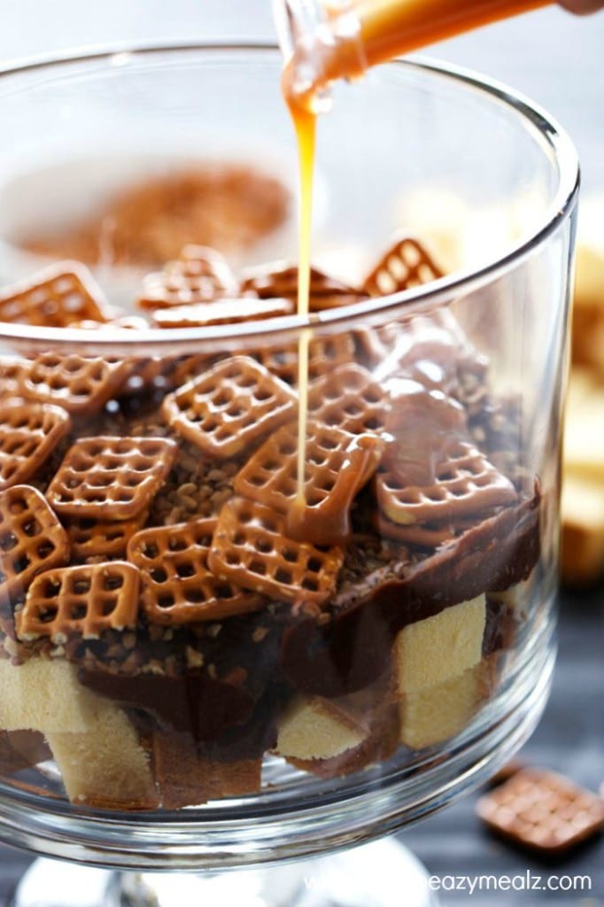 Turtle Pound Cake Trifle - Easy Peasy Meals