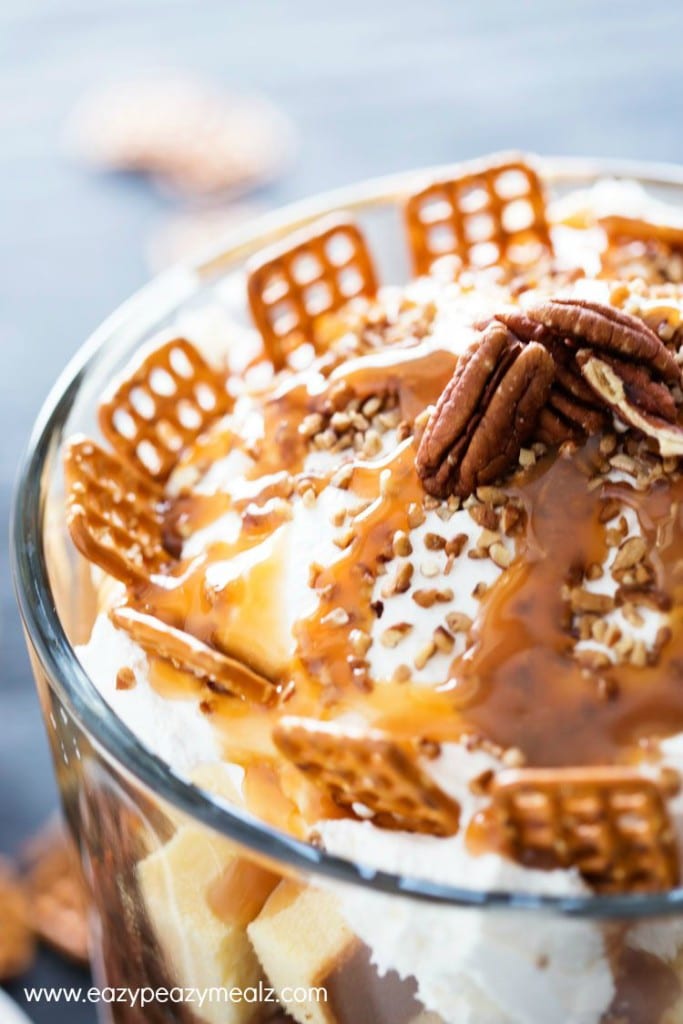 Turtle Pound Cake Trifle - Easy Peasy Meals