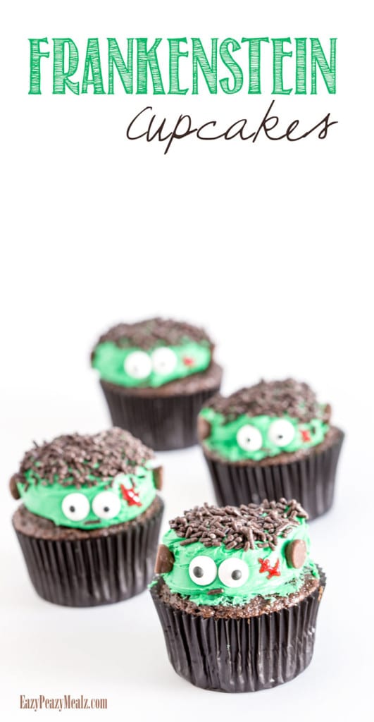 Frankenstein Cupcakes - Easy Peasy Meals