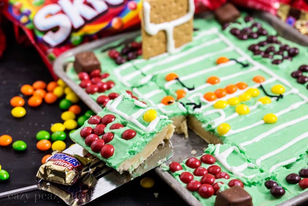 Football Stadium Sugar Cookie Bars - Easy Peasy Meals