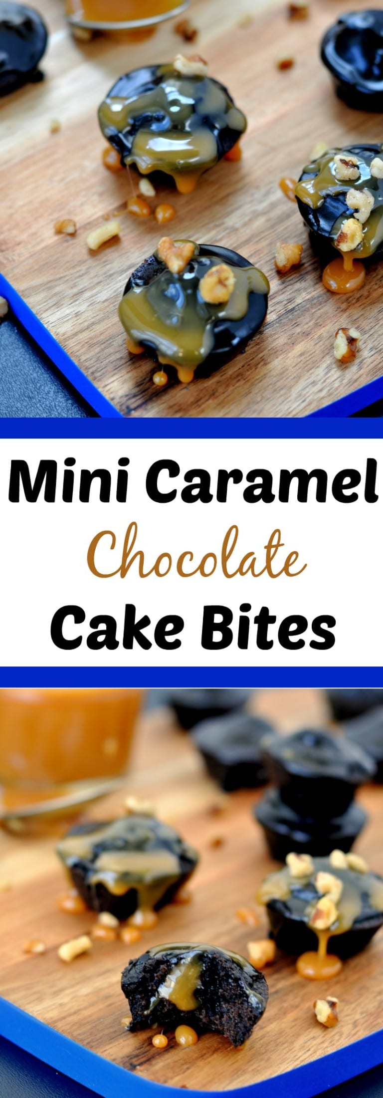 Mini Caramel Chocolate Cake Bites - Easy Peasy Meals