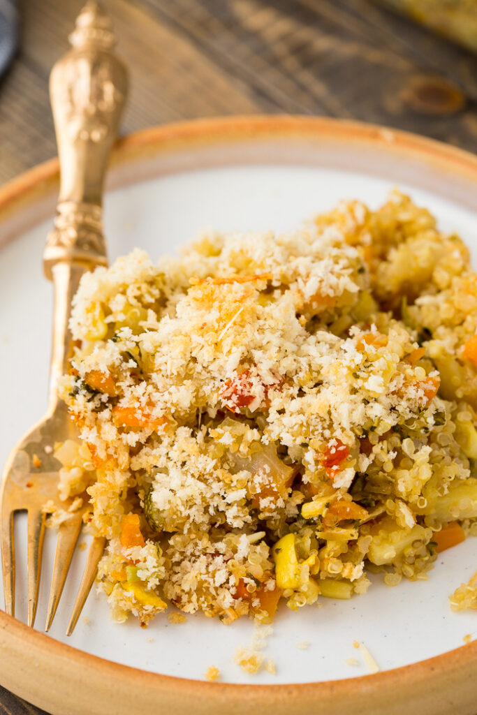 Roasted Veggie Quinoa Casserole - Easy Peasy Meals