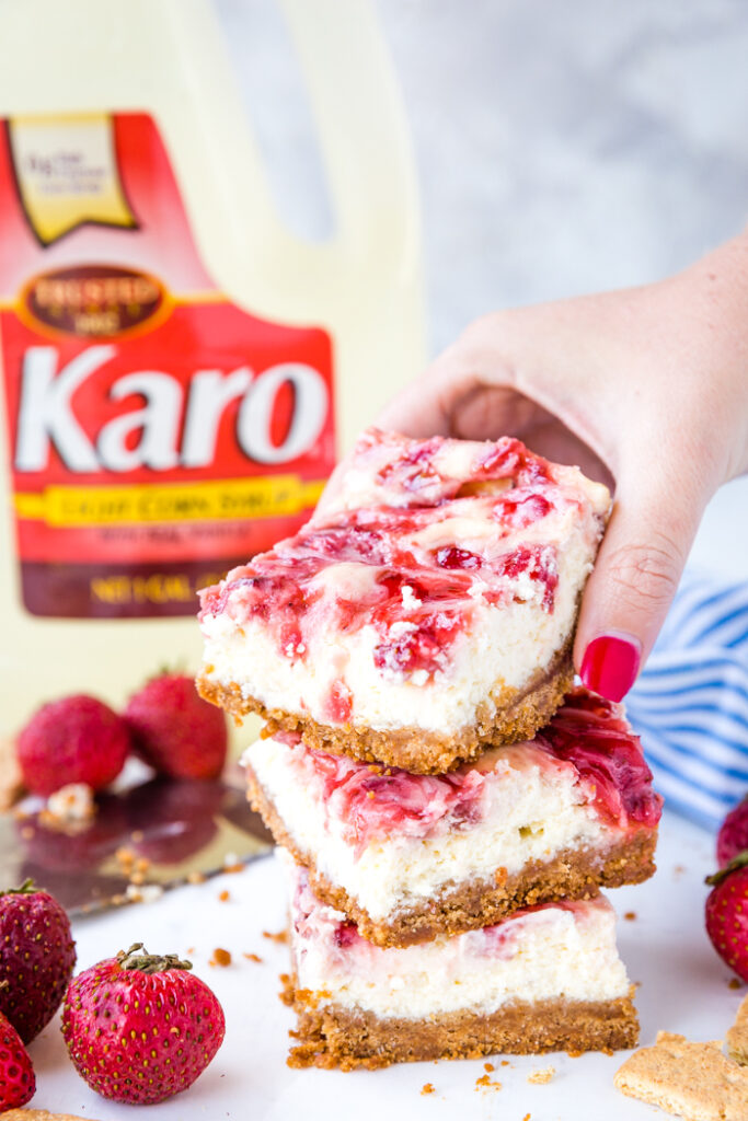 Strawberry Swirl Cheesecake Bars - Easy Peasy Meals