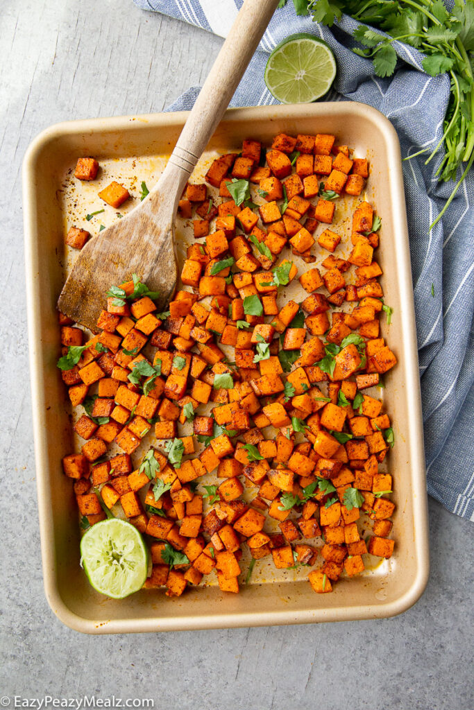 Chipotle Roasted Sweet Potatoes - Easy Peasy Meals