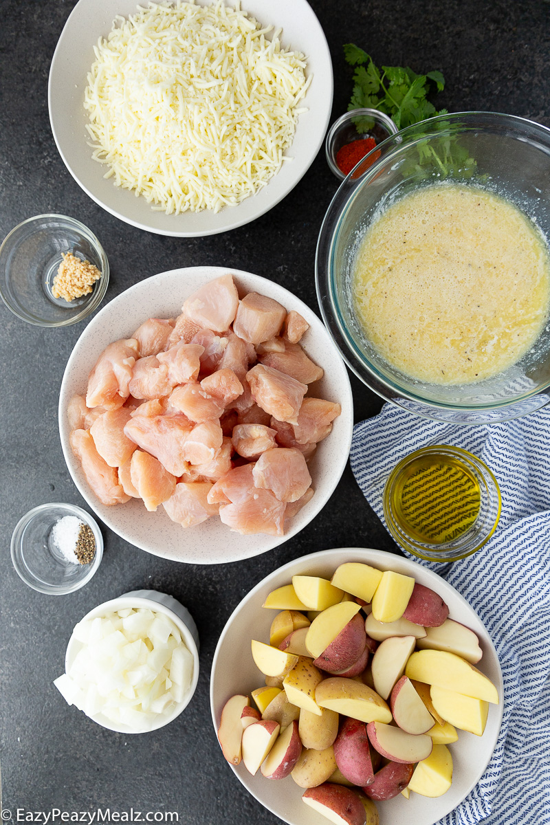 Slow Cooker Garlic Parmesan Chicken and Potatoes - Easy Peasy Meals