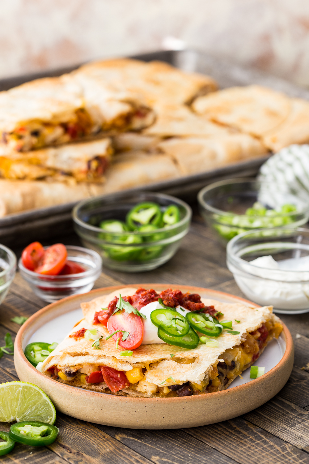 Sheet Pan Chicken Quesadillas - Easy Peasy Meals